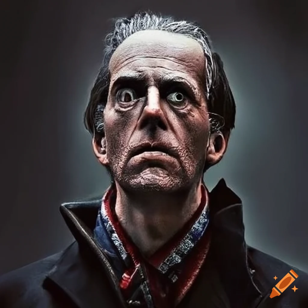 Modern french man with a sinister expression on Craiyon