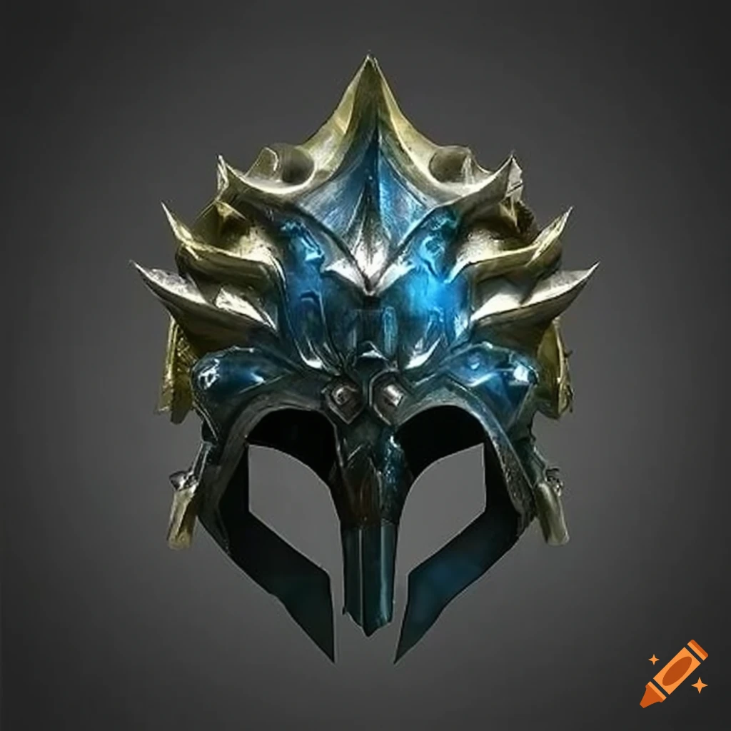 Elite champion cursed helmet, front view on Craiyon