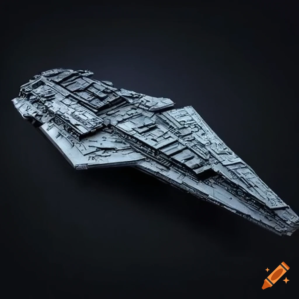 Spacecraft combining elements of starfleet and star wars star destroyer ...