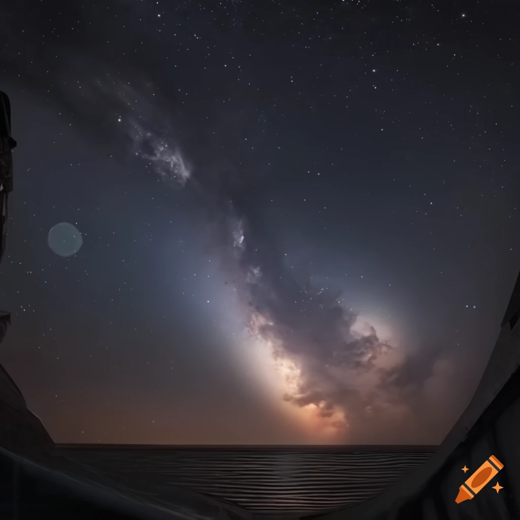 Space colony outpost with the harsh vacuum of space and dwindling resources on Craiyon