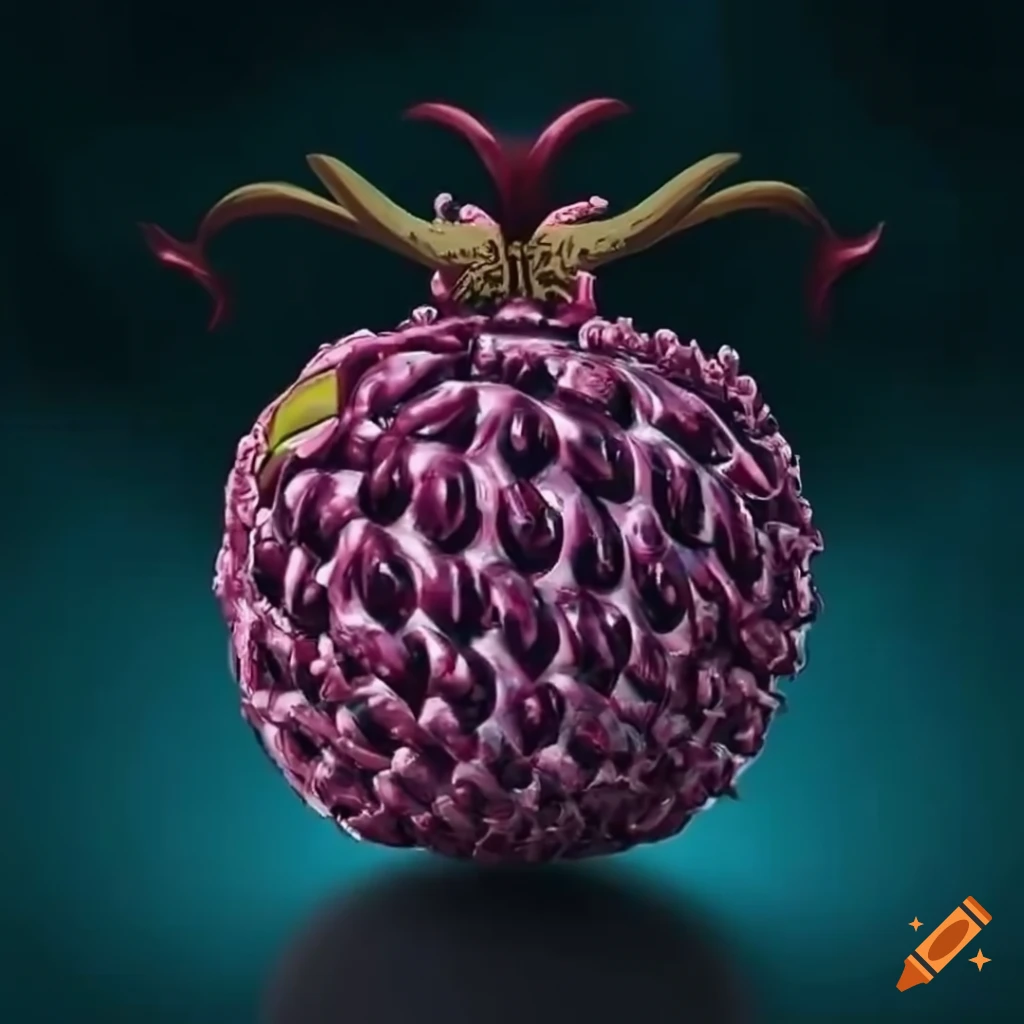 Intricate glossy Devil Fruit symbol on a mysterious black background on ...