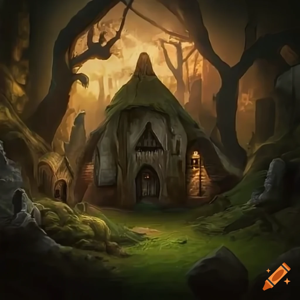 Druid village on Craiyon