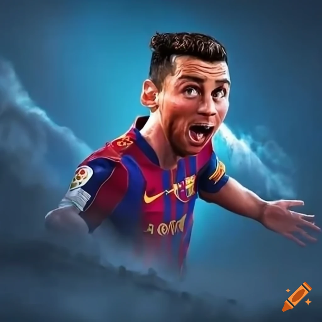Disney movie thumbnail with messi kissing ronaldo on Craiyon