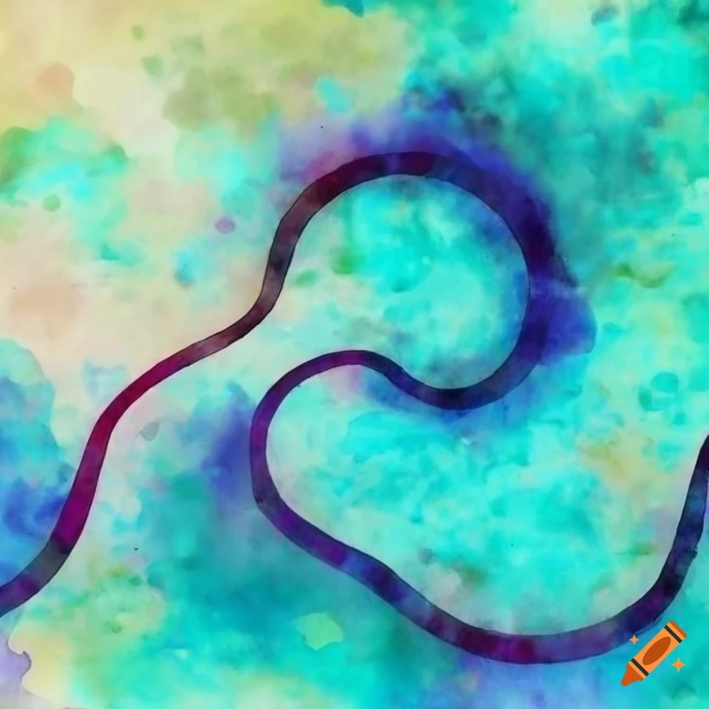 Abstract map with many paths in watercolor style on Craiyon