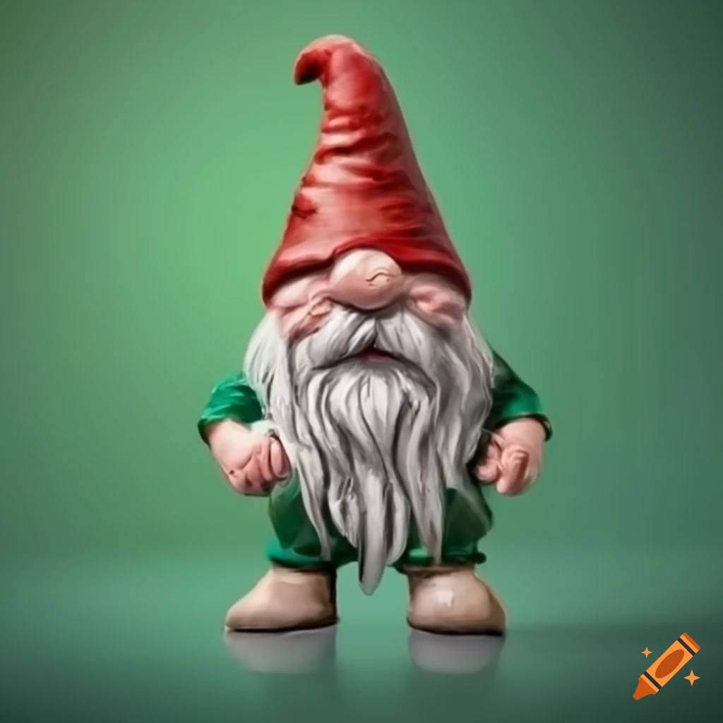 Angry gnome against a green background on Craiyon
