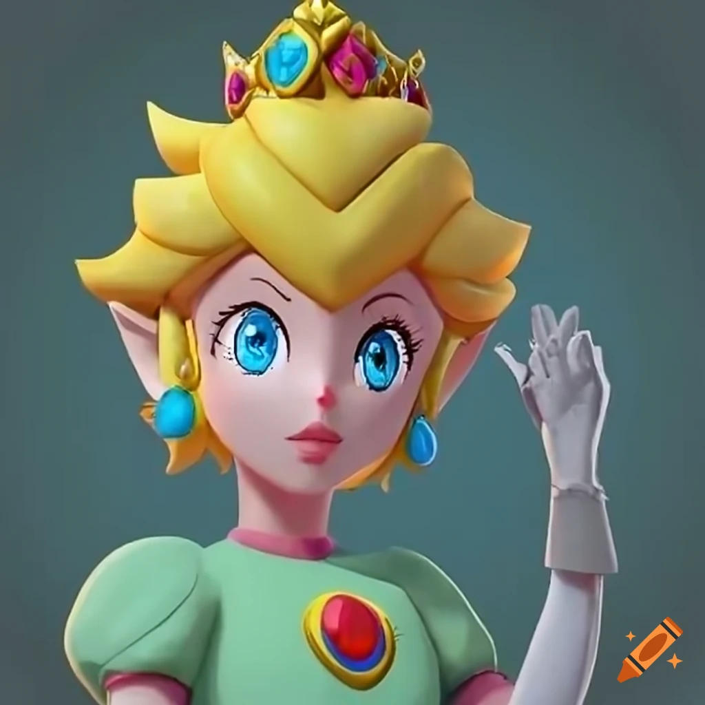 Character transformation into princess peach on Craiyon