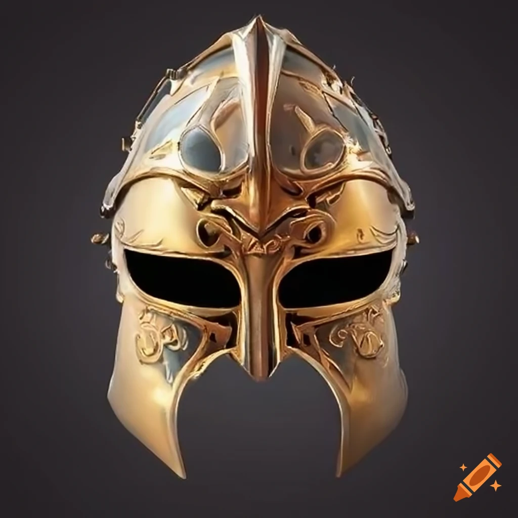 Front view of an elite champion fantasy magic helmet on Craiyon