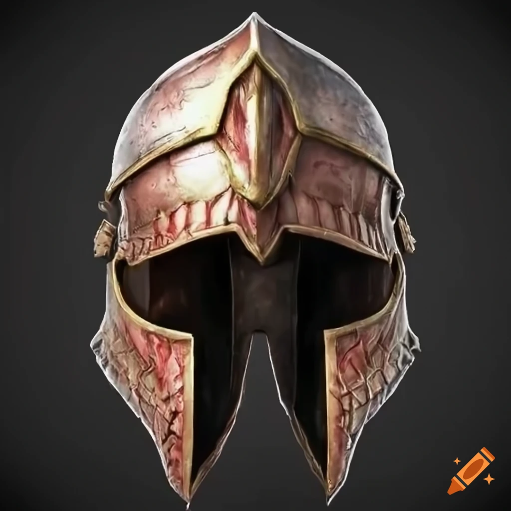 Elite champion fantasy cursed helmet, front view on Craiyon