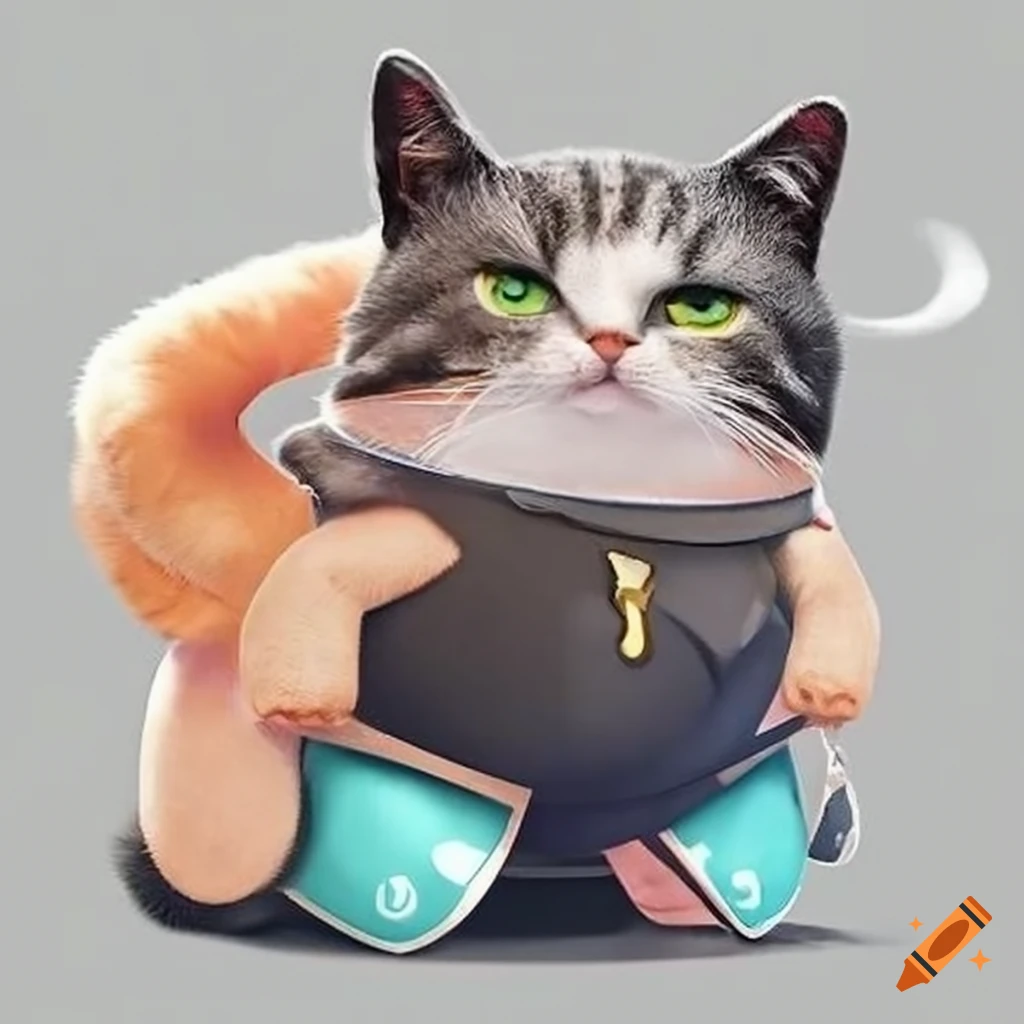 Cool fat cat sitting on a toilet on Craiyon