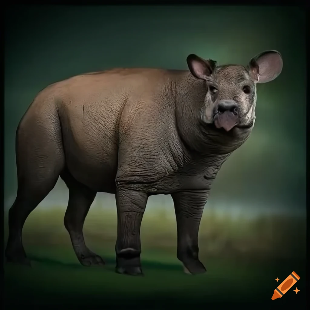 Entelodon, a prehistoric mammal, in a wild asian setting on Craiyon