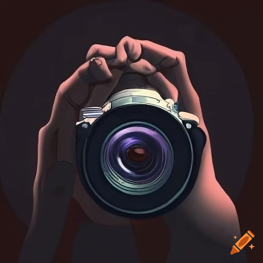 Many hands covering the camera lens to prevent focus, drawing on Craiyon