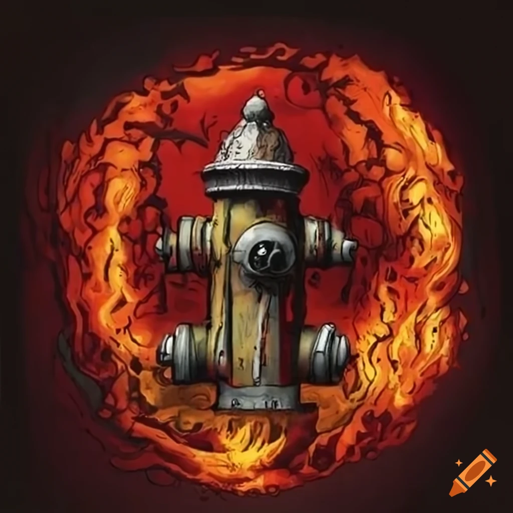 Fire hydrant death metal album cover on Craiyon