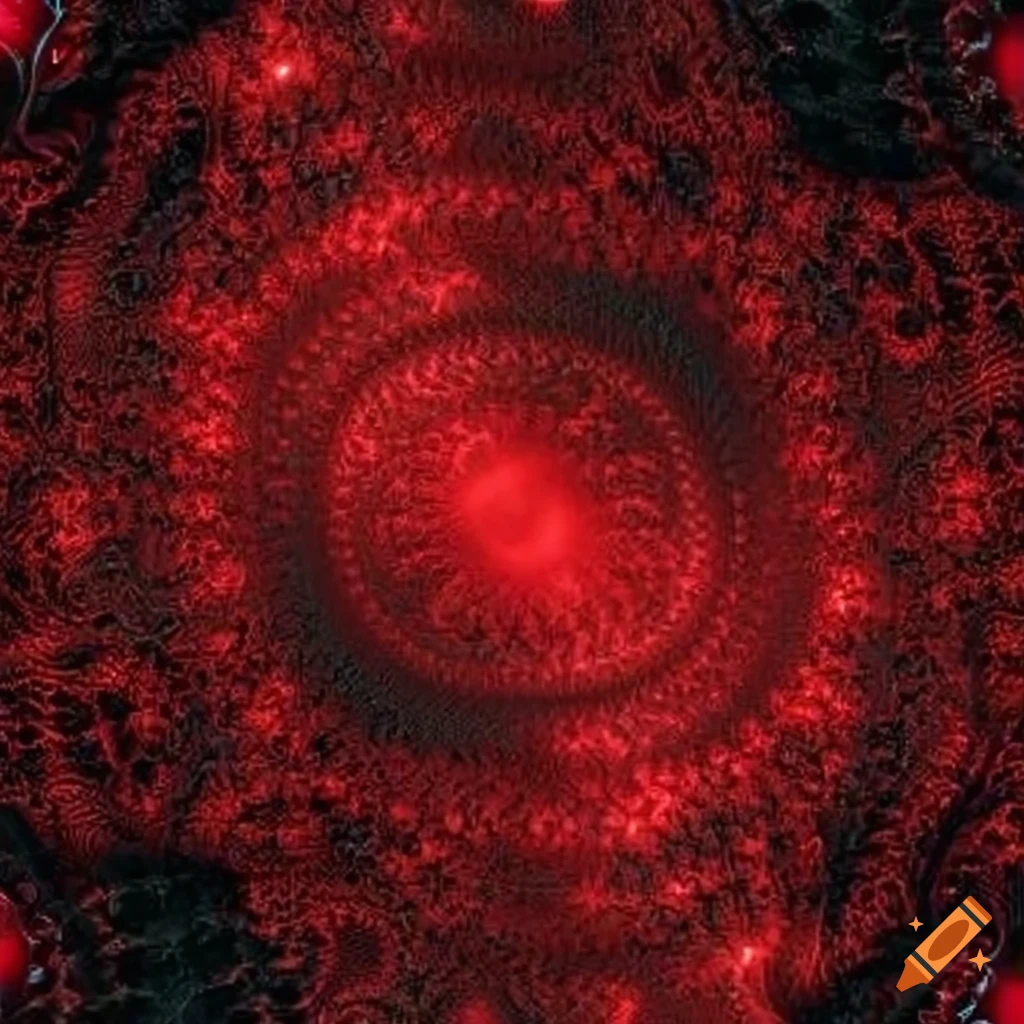 Red 3d fractal abstract art on Craiyon