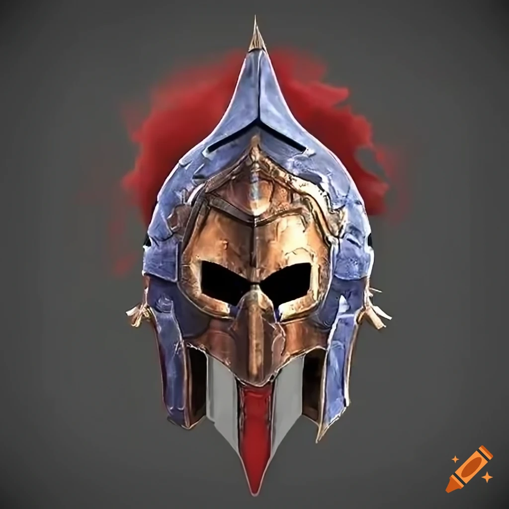 Front view of an elite champion fantasy cursed helmet on Craiyon