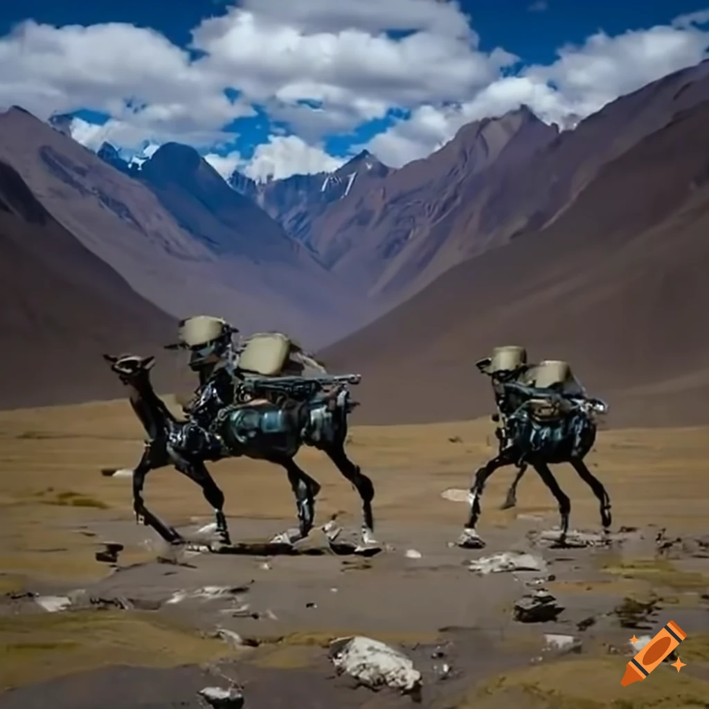 Robotic cavalry crossing the andes cordillera on Craiyon
