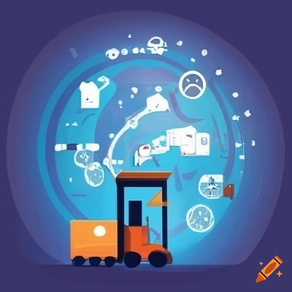 Supply chain management infographic activity on Craiyon