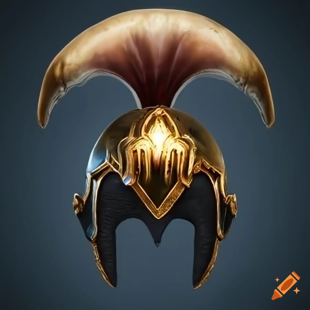 Front view of an elite champion fantasy magic helmet on Craiyon