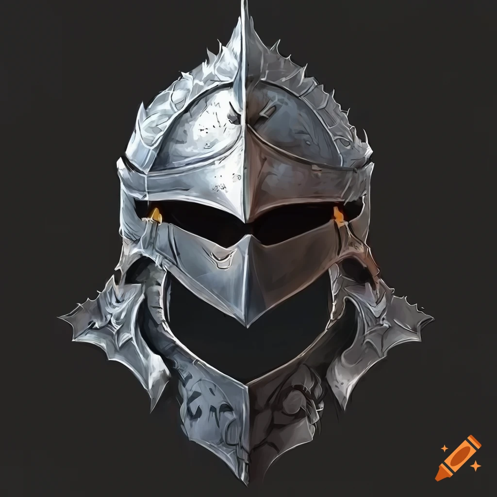 Concept art of a fantasy dragon knight helmet on Craiyon
