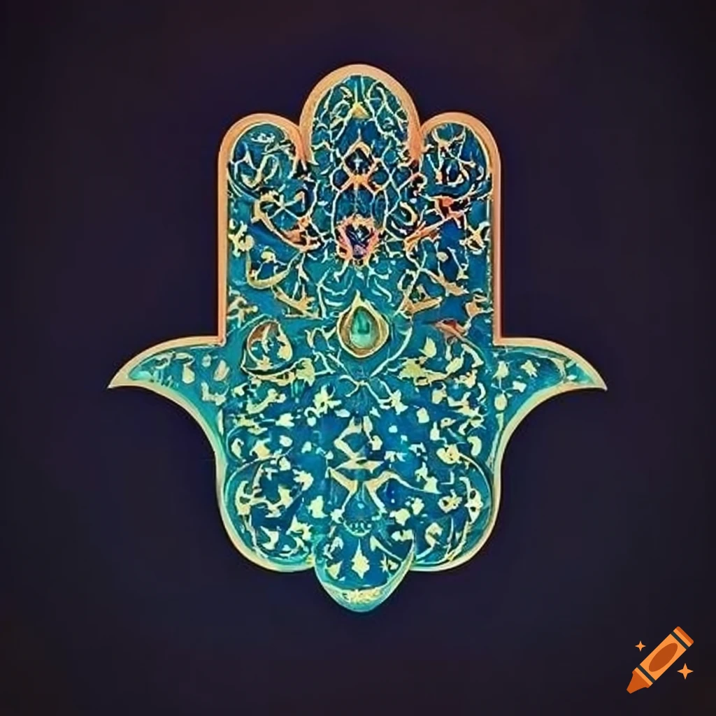 Exquisite poster featuring the delicate silhouette of hand of fatima in ...