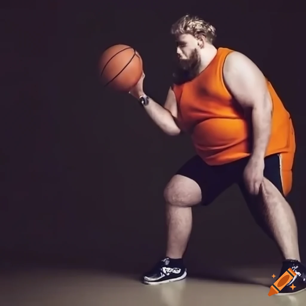 Athletic man performing a dunk in a basketball game on Craiyon