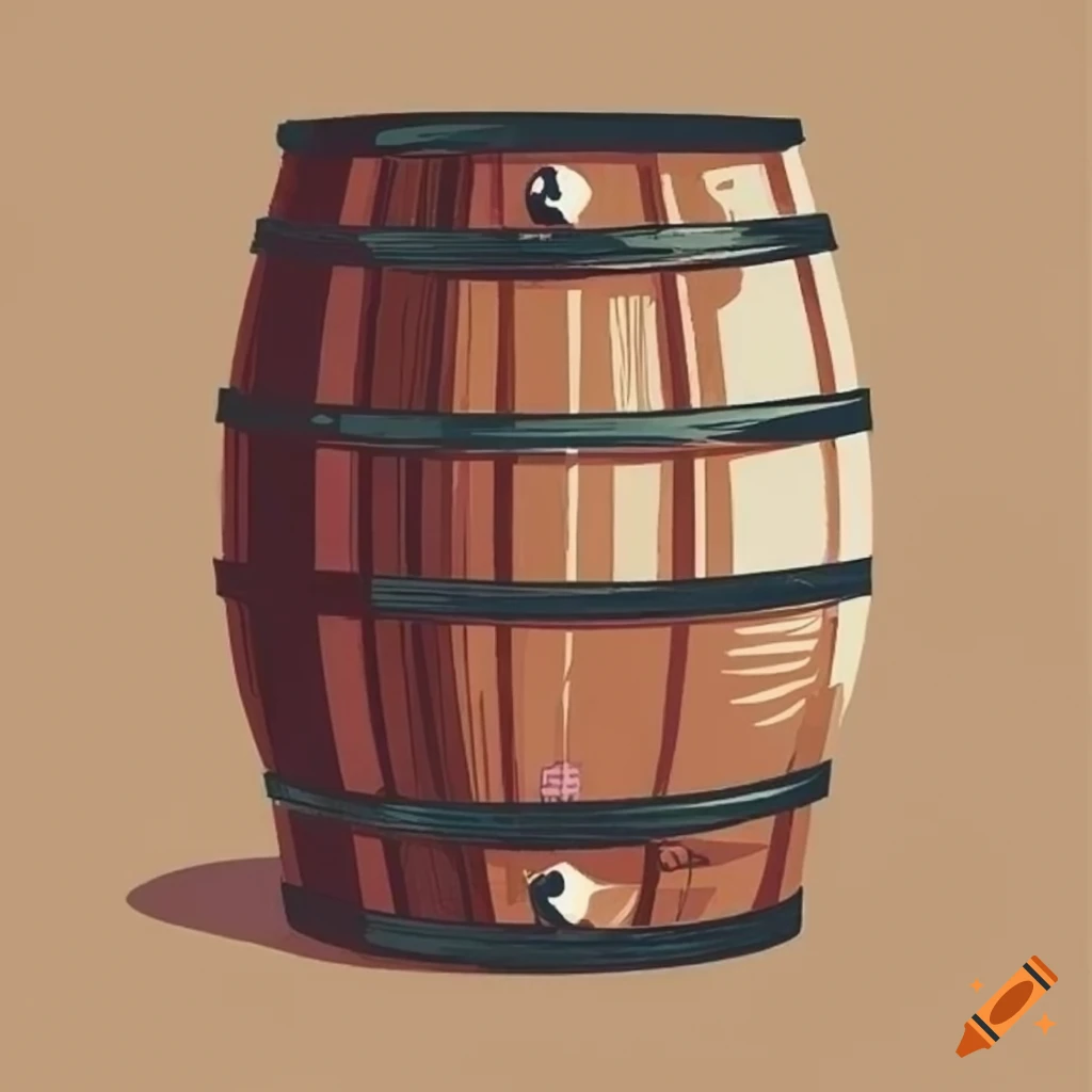 Vintage barrel poster in retro style on Craiyon