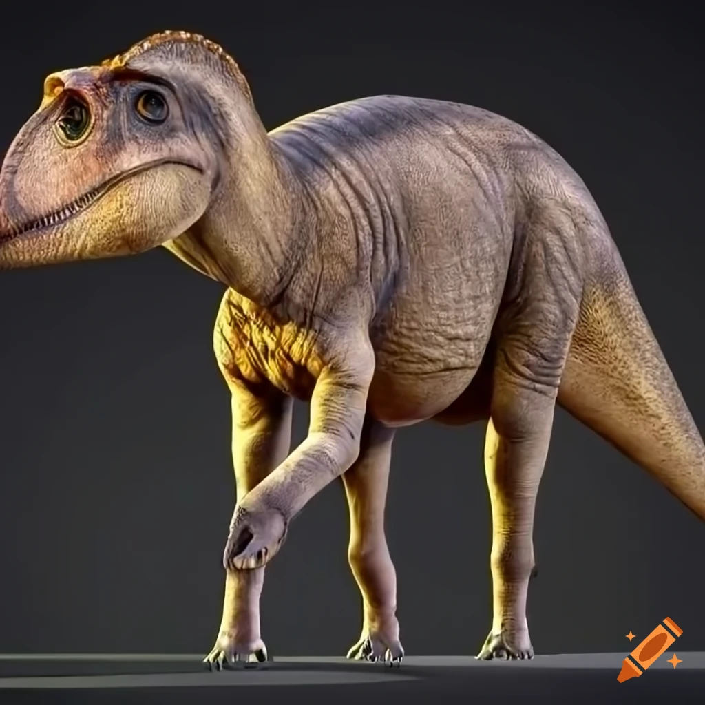 Scientifically accurate Hadrosaurus dinosaur with intricate skin ...