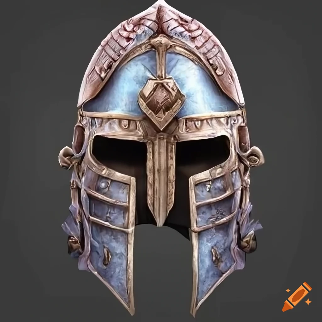 Elite champion cursed helmet, front view on Craiyon