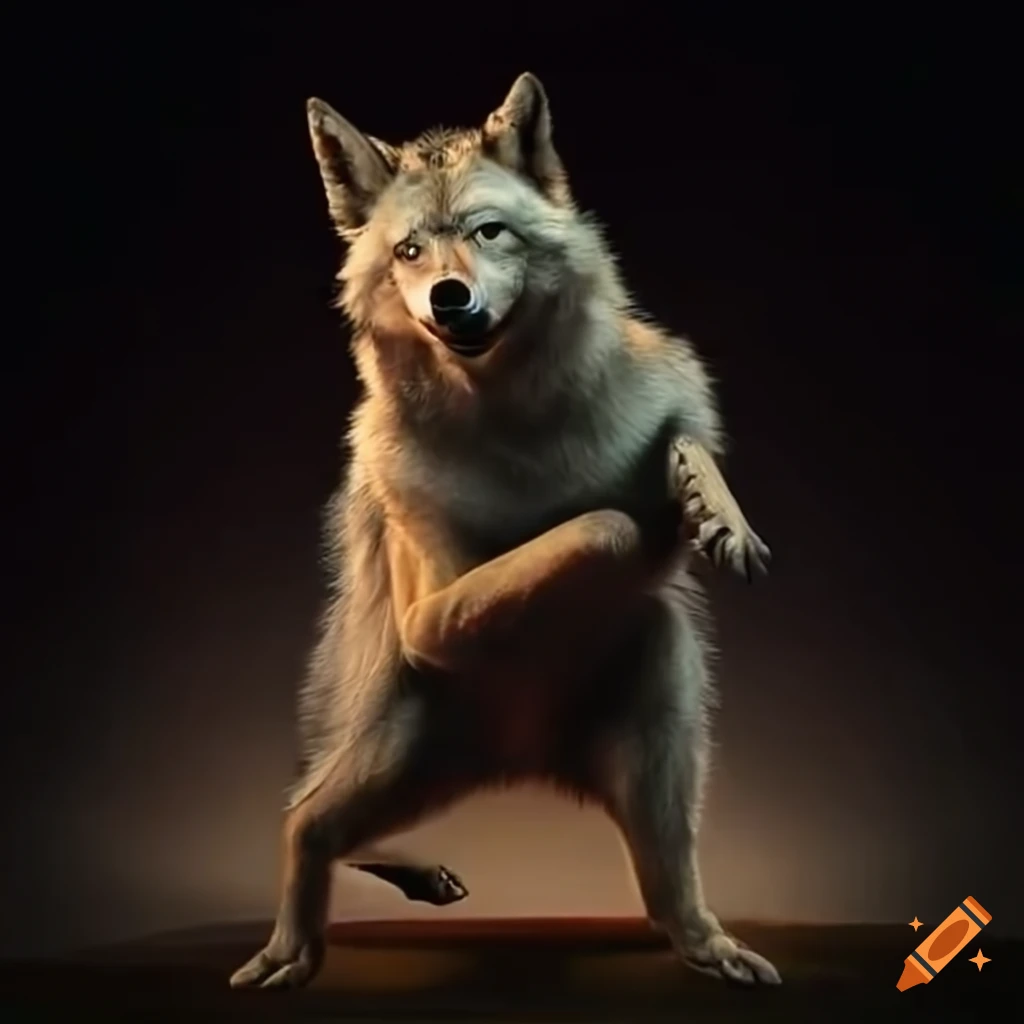 Wolf dancing on Craiyon