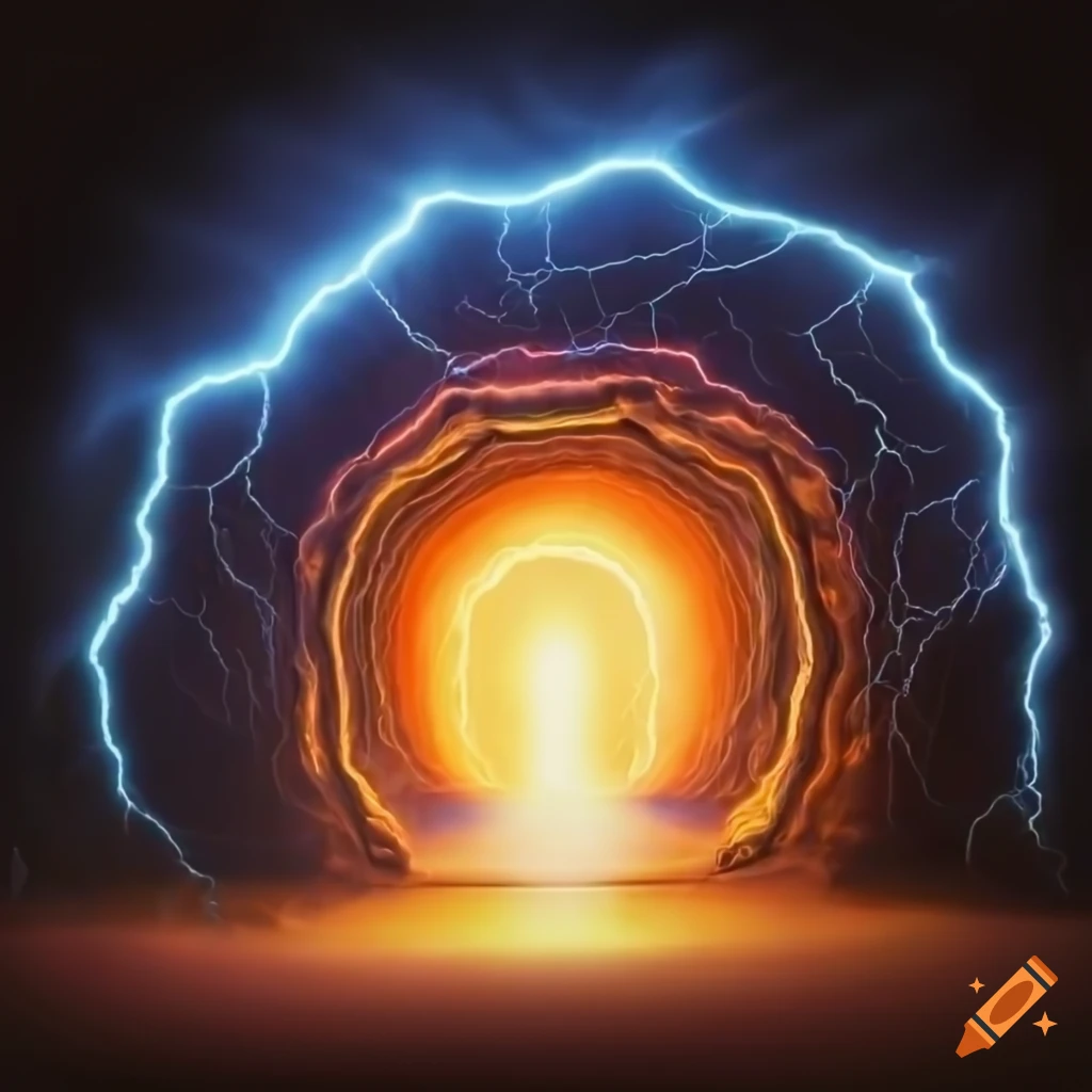 Mega portal made of ball lightning with stunning high definition and ...