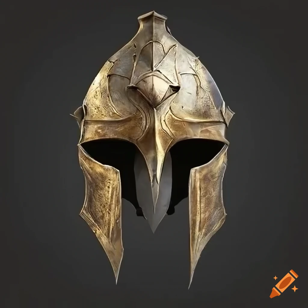 Elite champion fantasy cursed helmet, front view on Craiyon