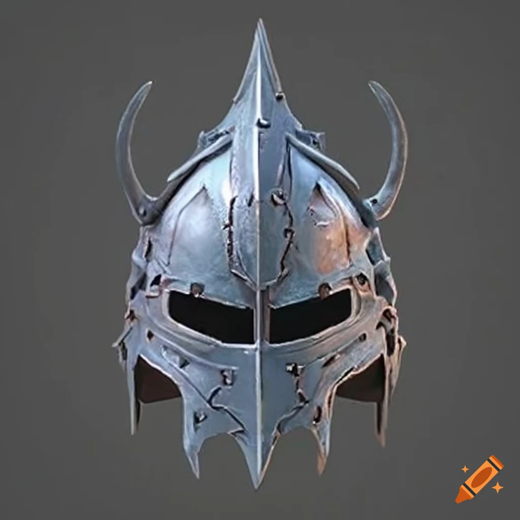 Elite champion cursed helmet, front view on Craiyon