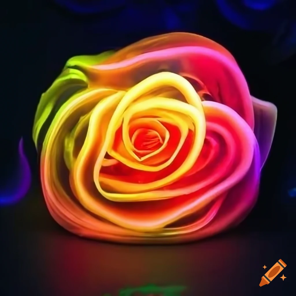 Neon slime plasma rose on Craiyon
