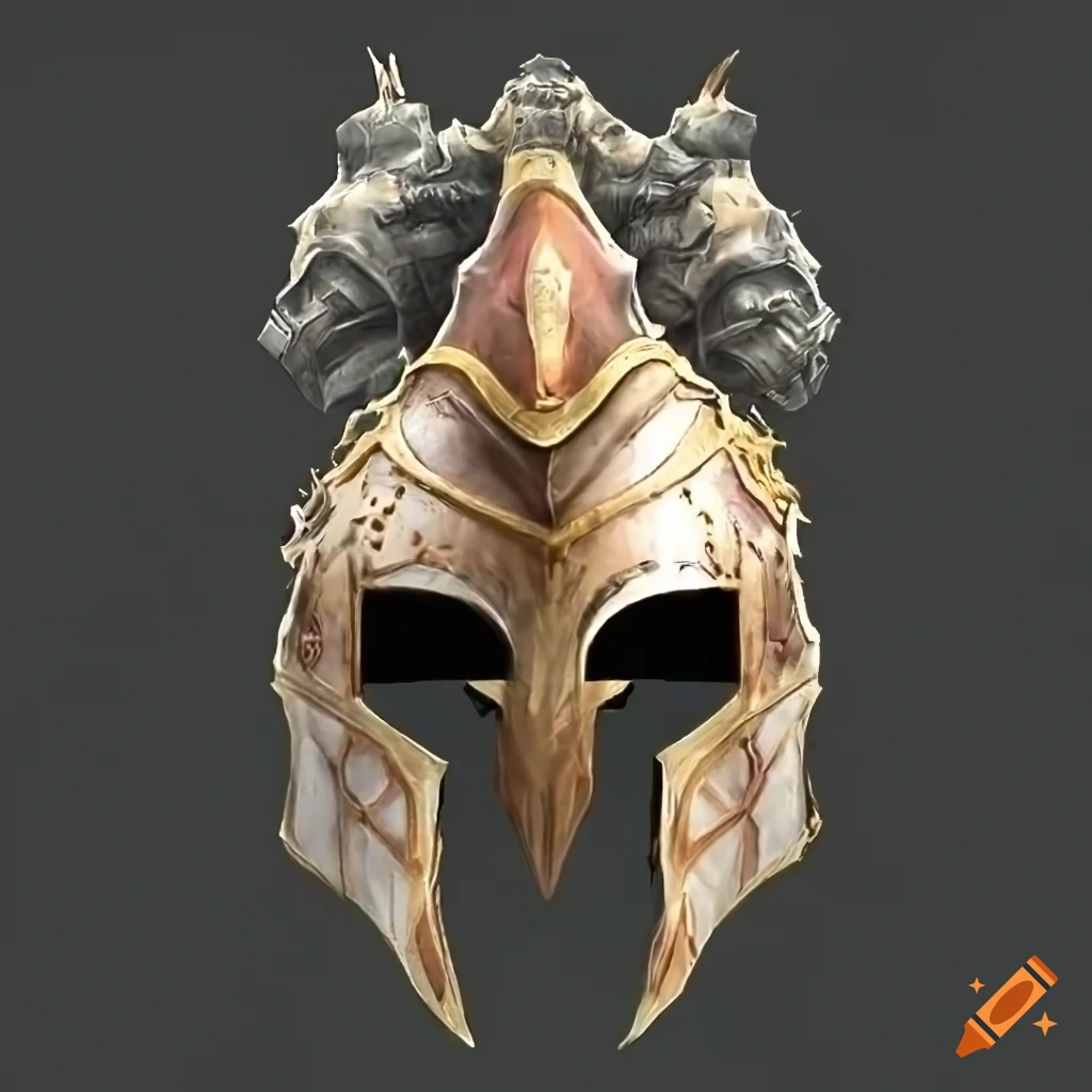 Elite champion fantasy cursed helmet, front view on Craiyon