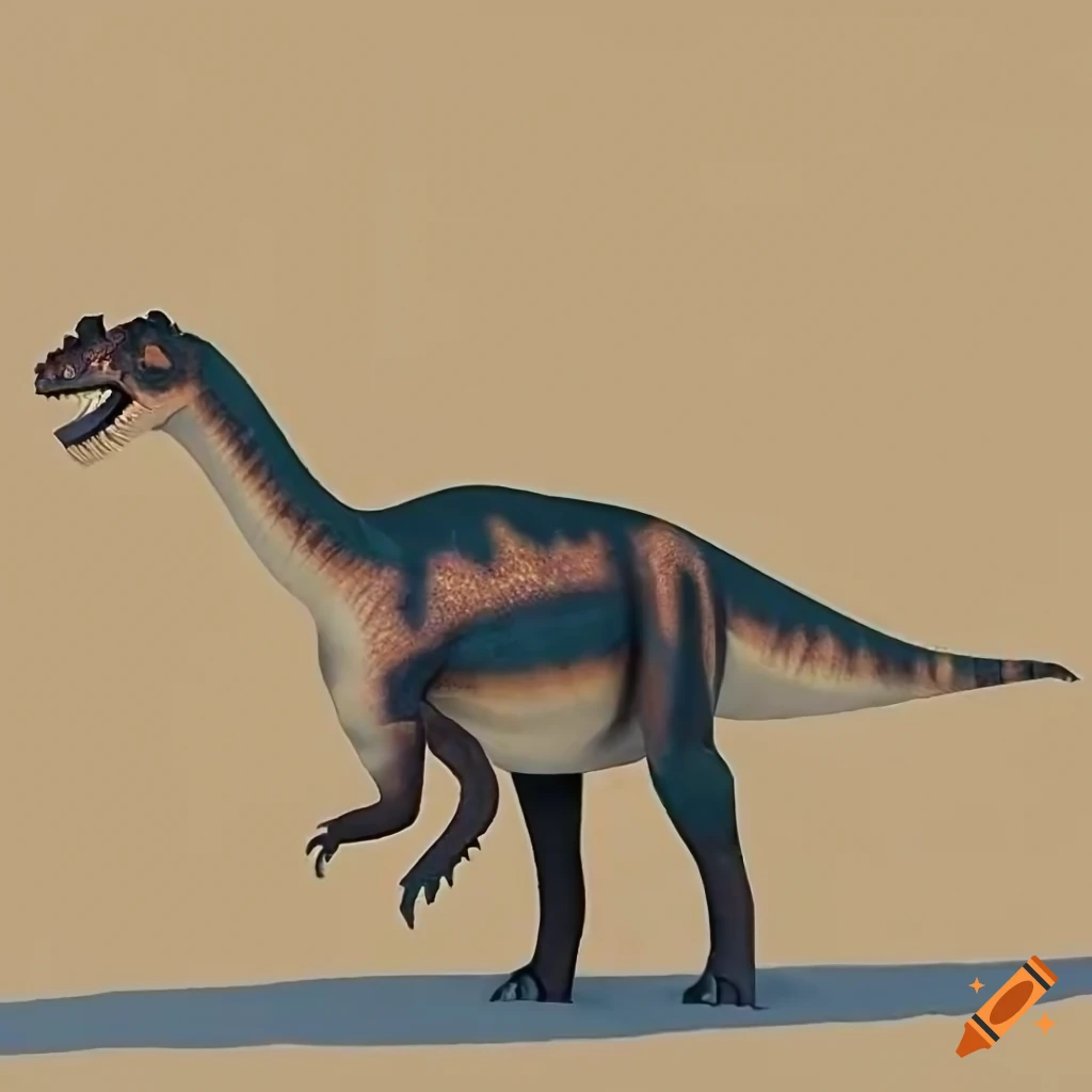 Hefty hadrosaurus dinosaur with lizard-like color pattern and elephant ...