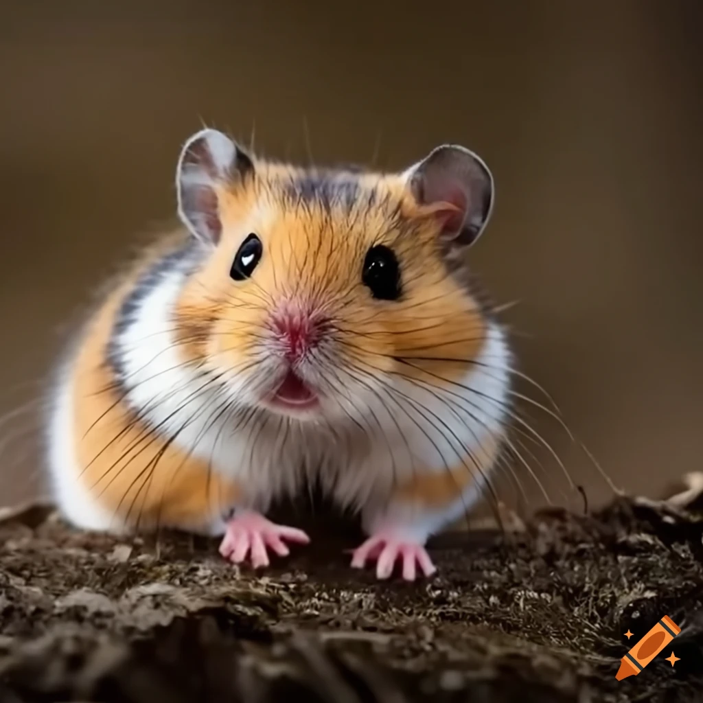 Funny hamster with blue stripes on Craiyon