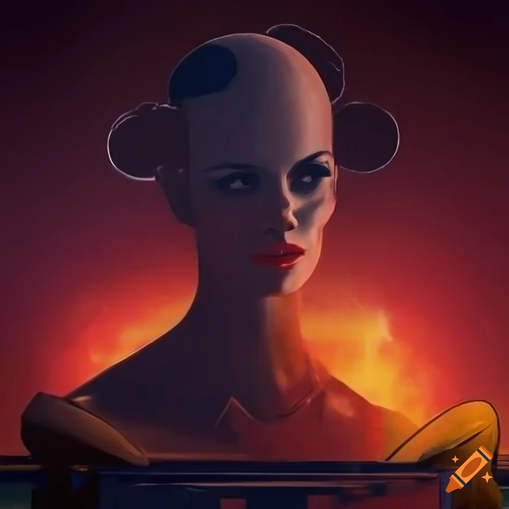 Atompunk sci-fi illustration inspired by the 1950s on Craiyon