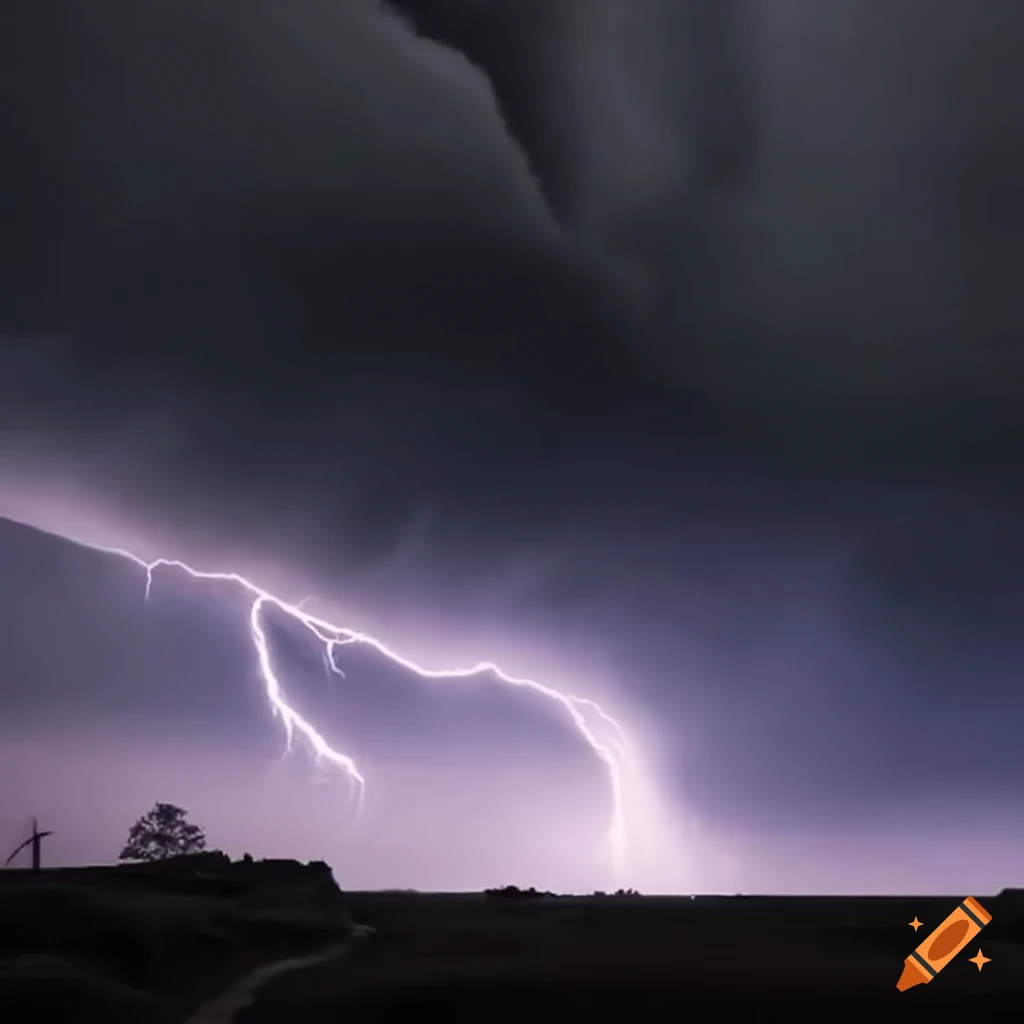 Strong wind causing a storm on earth on Craiyon