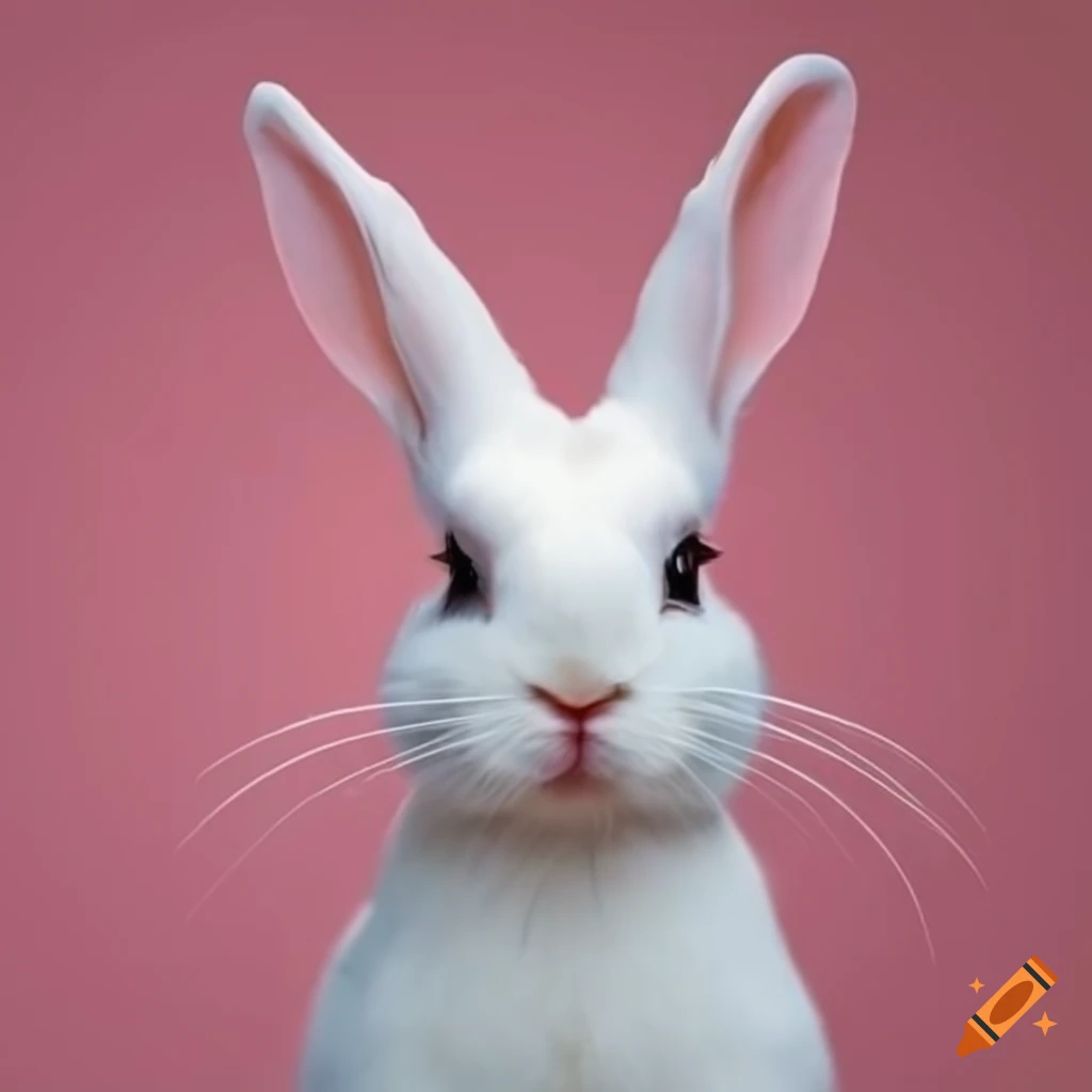 White rabbit with a heart on Craiyon