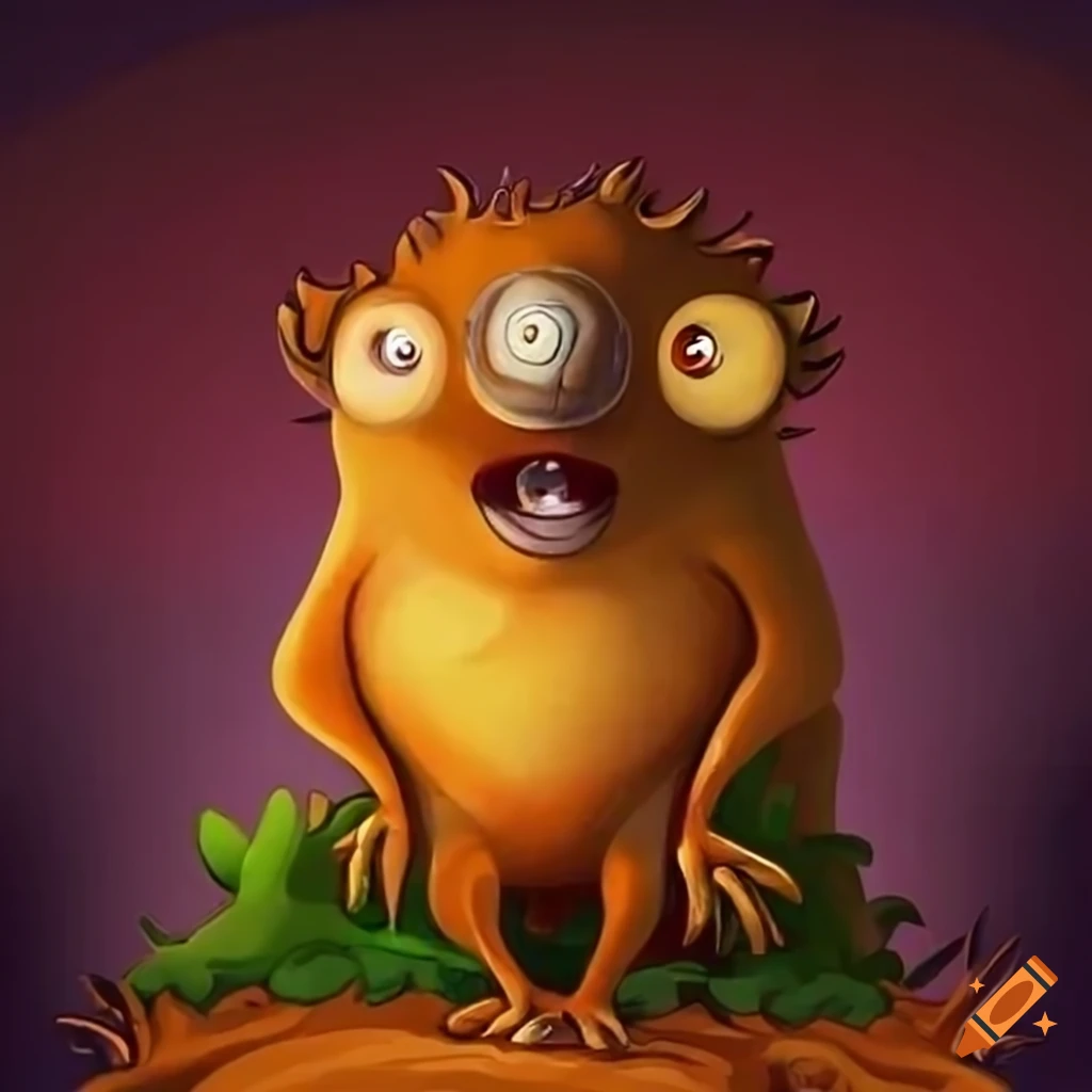 Surreal and ridiculous cartoon animal in a crazy environment on Craiyon