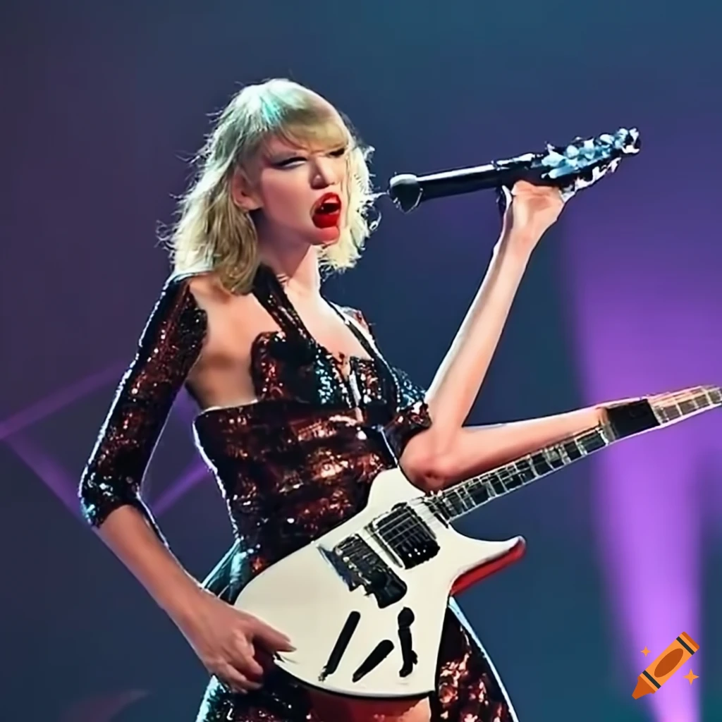 Taylor swift playing a jackson guitar on Craiyon