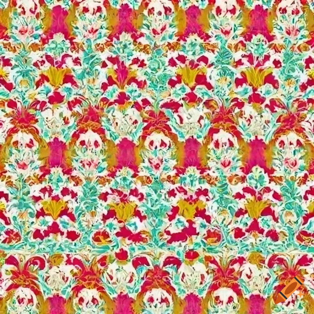Intricate retro rococo floral pattern on Craiyon