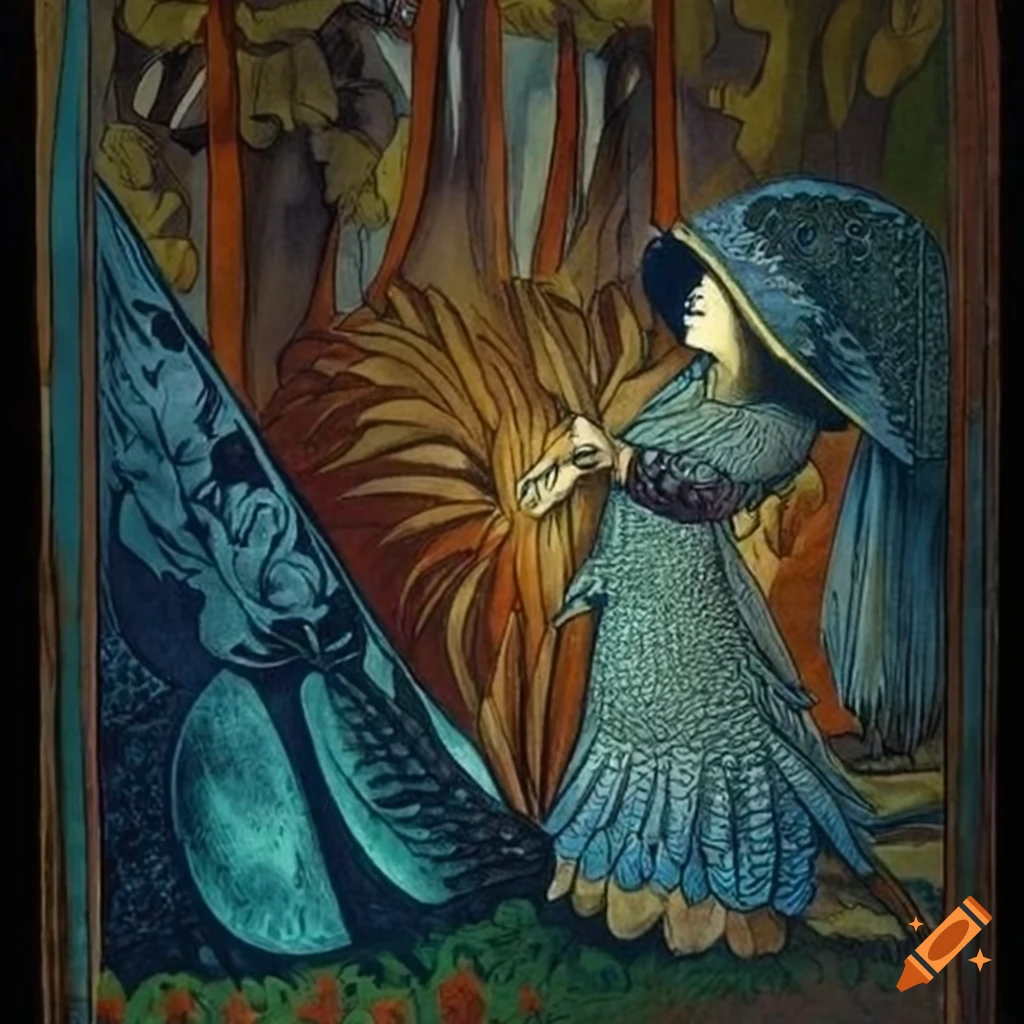 Illustration of a mystical Curandera Raven and an elegant Mother Goose ...