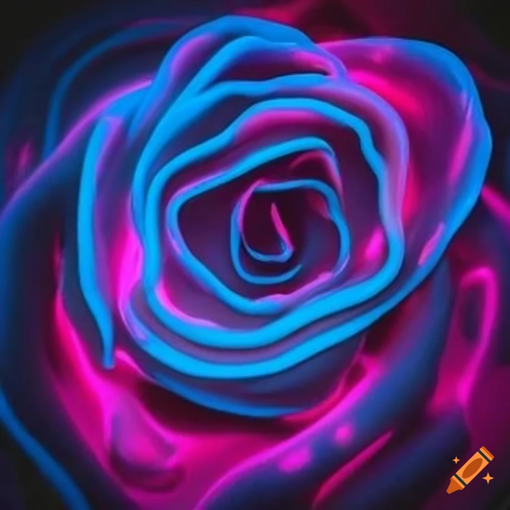 Neon slime plasma rose on Craiyon