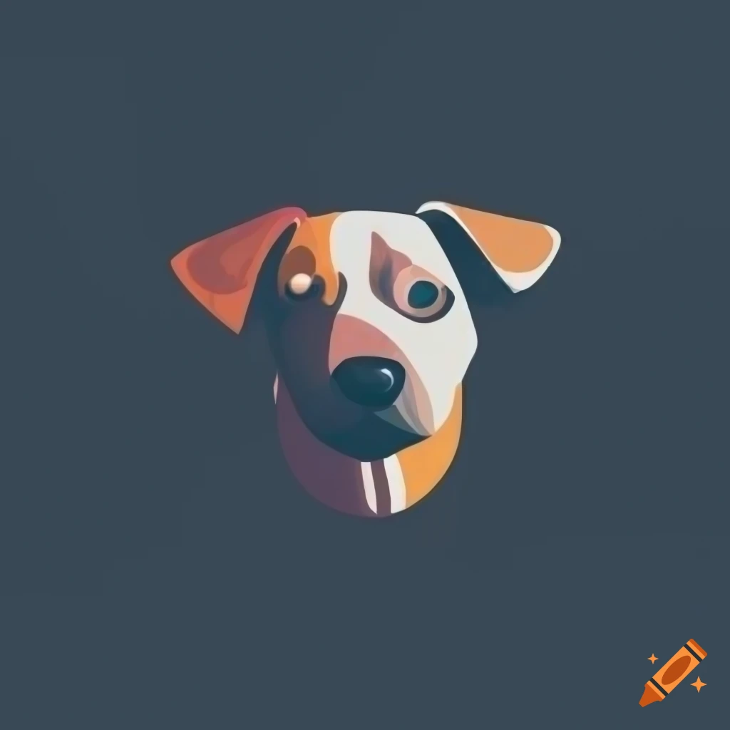 Abstract generic dog logo facing the camera on Craiyon