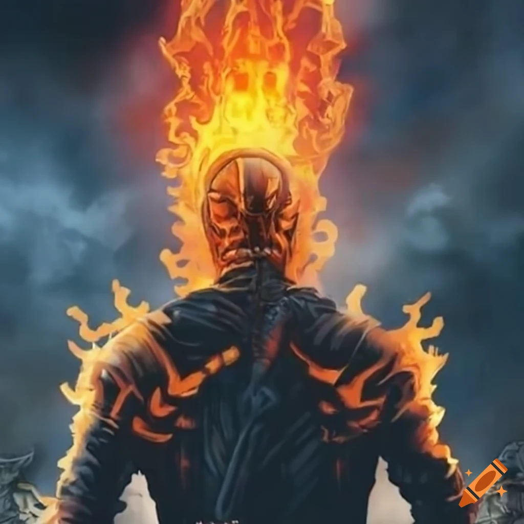 Ghost rider viewed from the back on Craiyon