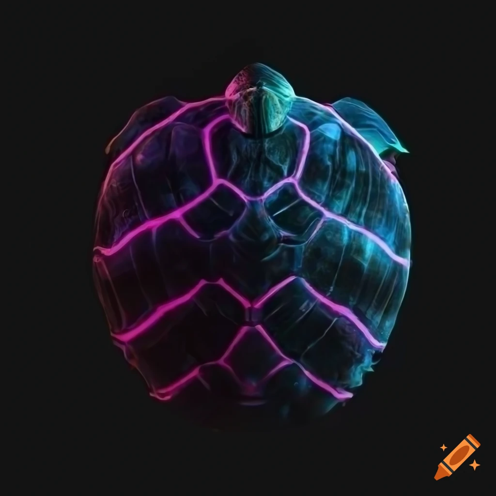 Abstract dark neon turtle shell on Craiyon