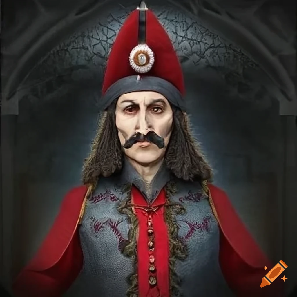Vlad dracula in ceremonial regalia of the order of the dragon on Craiyon