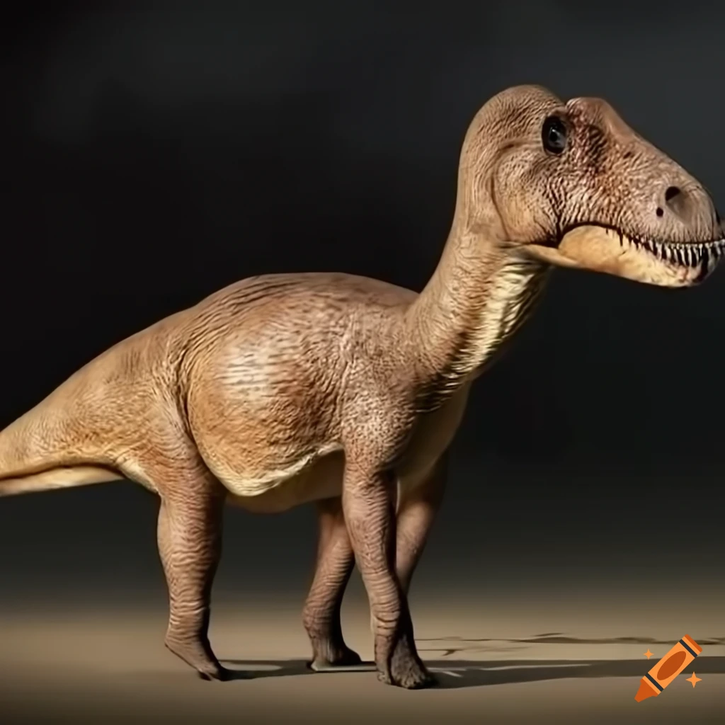 Scientifically accurate hadrosaurus dinosaur with intricate motley ...