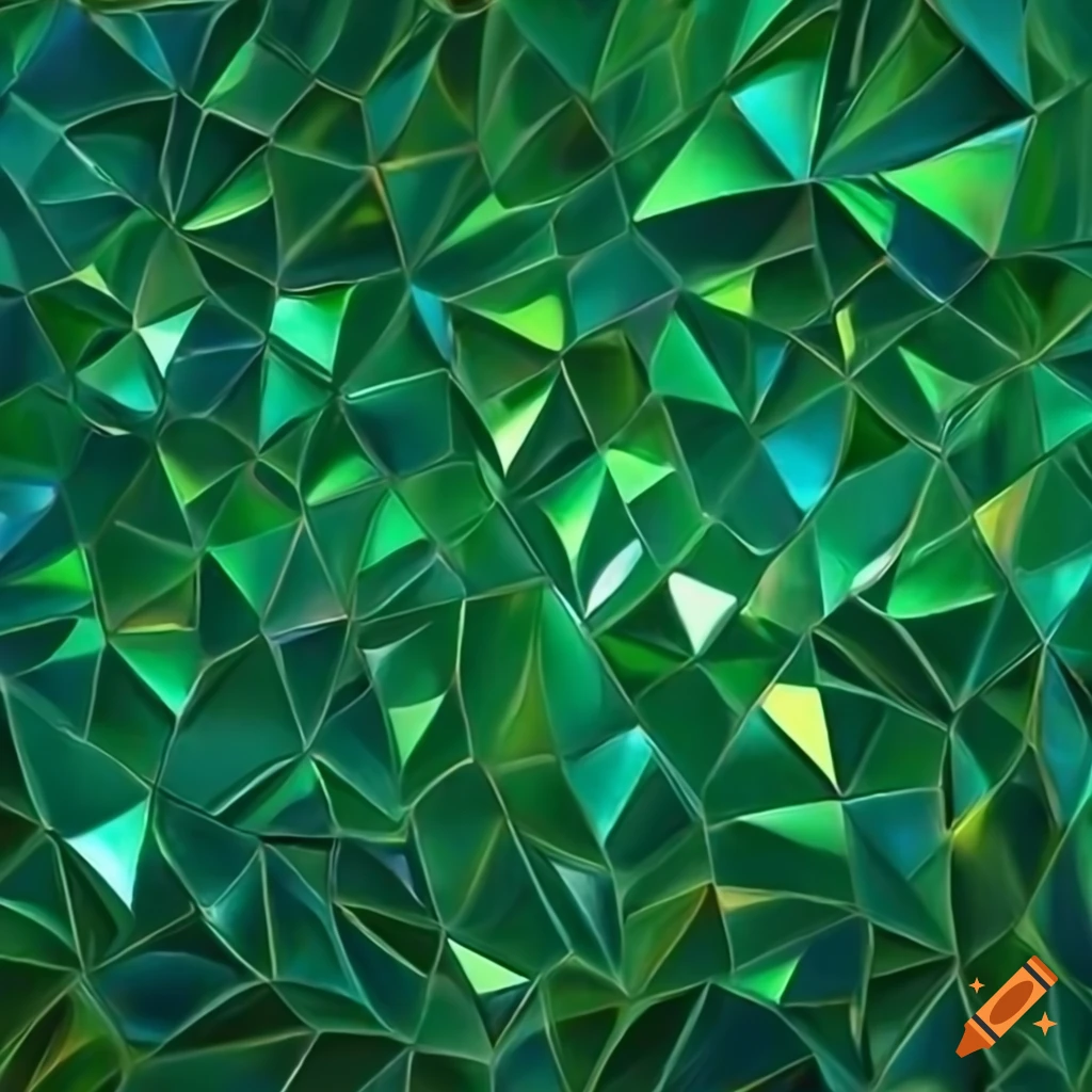 Impressionist painting of shiny green diamond texture on Craiyon