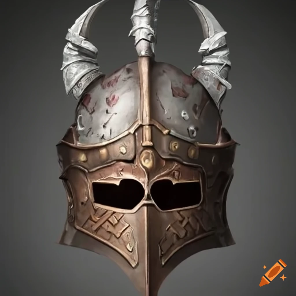 Elite champion cursed helmet in the front view on Craiyon